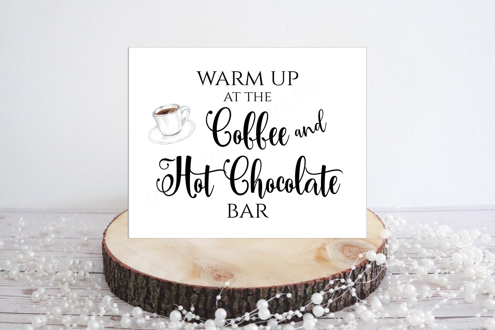 Warm up at the Hot Chocolate Bar Sign Kraft Coffee Bar Sign - Etsy