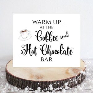 Warm up at the Hot Chocolate Bar Sign Kraft Coffee Bar Sign - Etsy