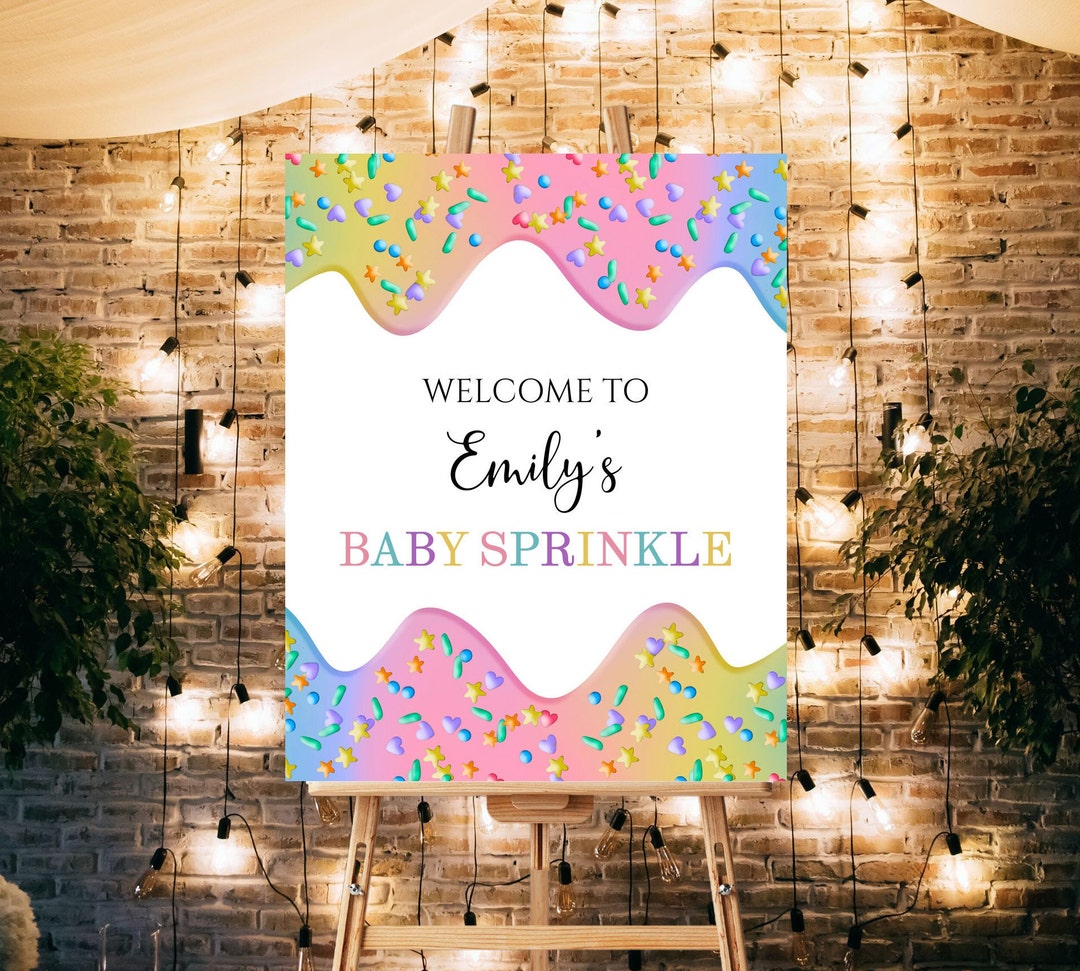 Rainbow Baby Sprinkle Welcome Sign Girl Girl Sprinkle Welcome Sign ...