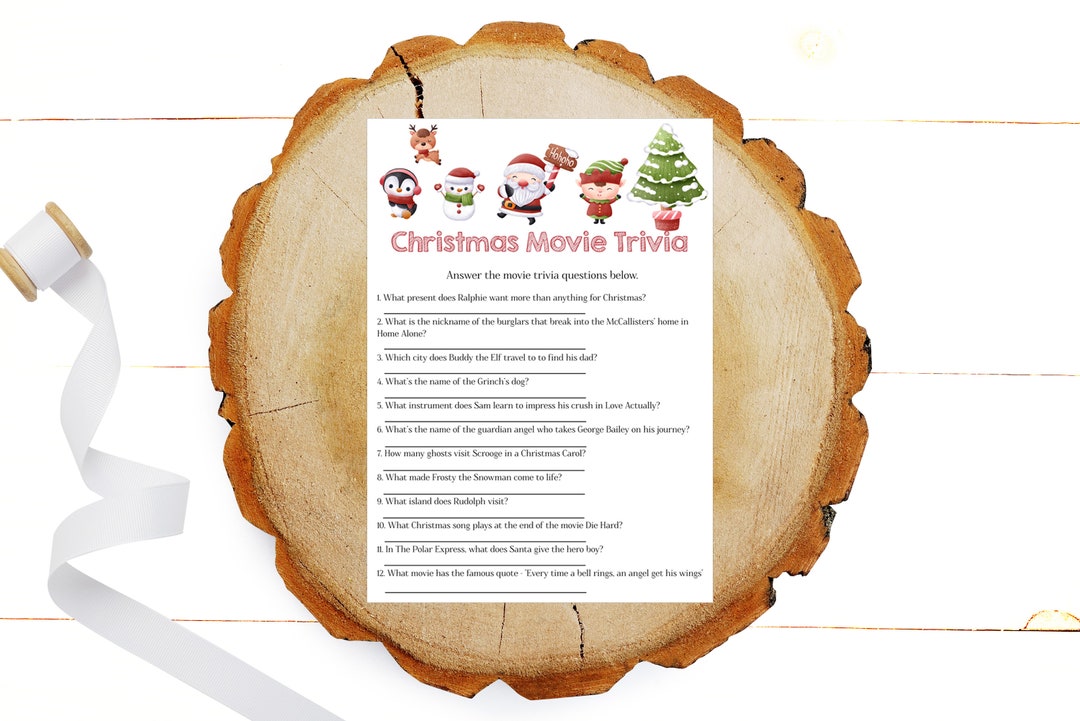 Christmas Movie Trivia, Christmas Party Game Instant Download Not - Etsy