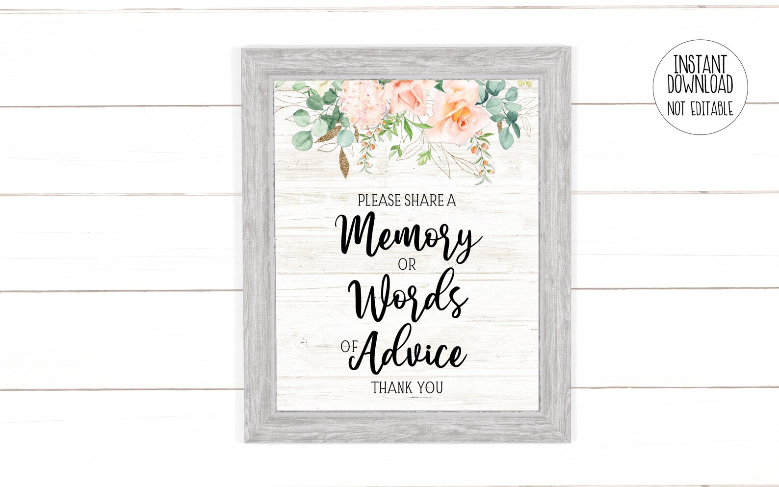 Share a Memory or Advice Sign Rustic Peach Floral Advice Sign - Etsy