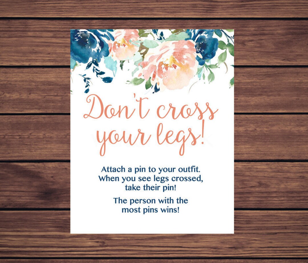 Don't Cross Your Legs Baby Shower Game, Blue Coral Shower Game Colorful ...