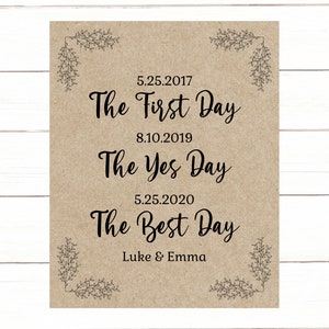 Editable First Day Yes Day Sign Kraft Wedding Relationship - Etsy