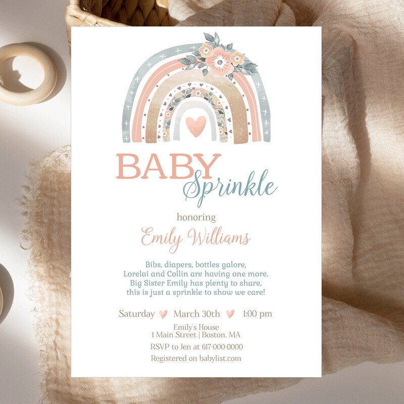 Baby Sprinkle Invitation Girl - Etsy