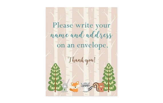 Address an Envelope Sign Woodland Address an Envelope Please | Etsy