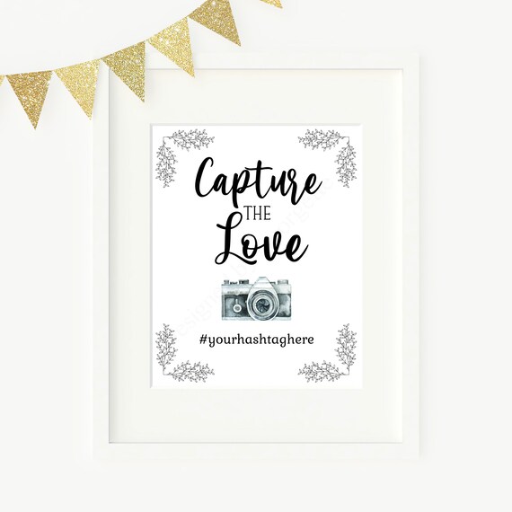 Editable Capture the Love Sign Minimalist Hashtag Social | Etsy