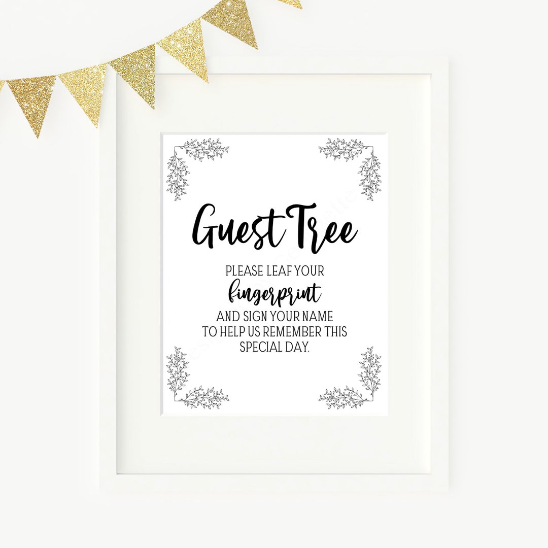 Guest Tree Sign Minimalist Please Sign Our Guestbook Sign - Etsy
