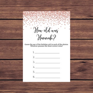 Editable Birthday Party Game Bundle Rose Gold Would She Rather Whats on ...