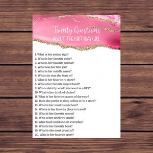 Editable Birthday Party Game Bundle Pink Would She Rather Whats on Your ...