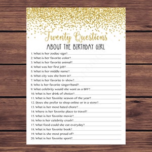 Adult Birthday Game Bundle for Her, Gold Whats in Your Phone, Twenty ...