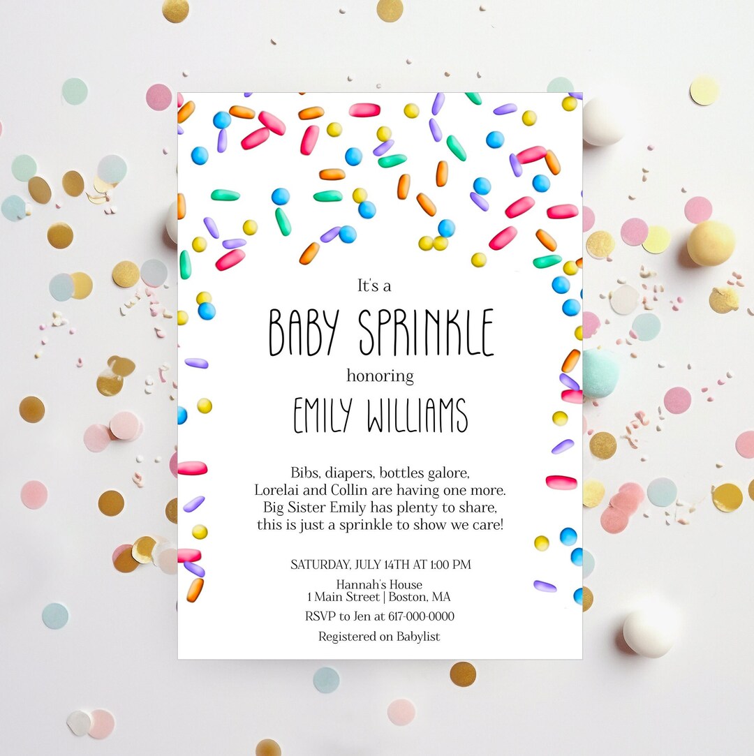 Baby Sprinkle Invitation Rainbow Baby Sprinkle Invitation Baby Shower ...