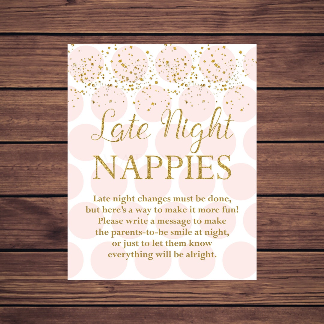 Pink and Gold Nappy Thoughts Sign Late Night Nappies Sign - Etsy Canada