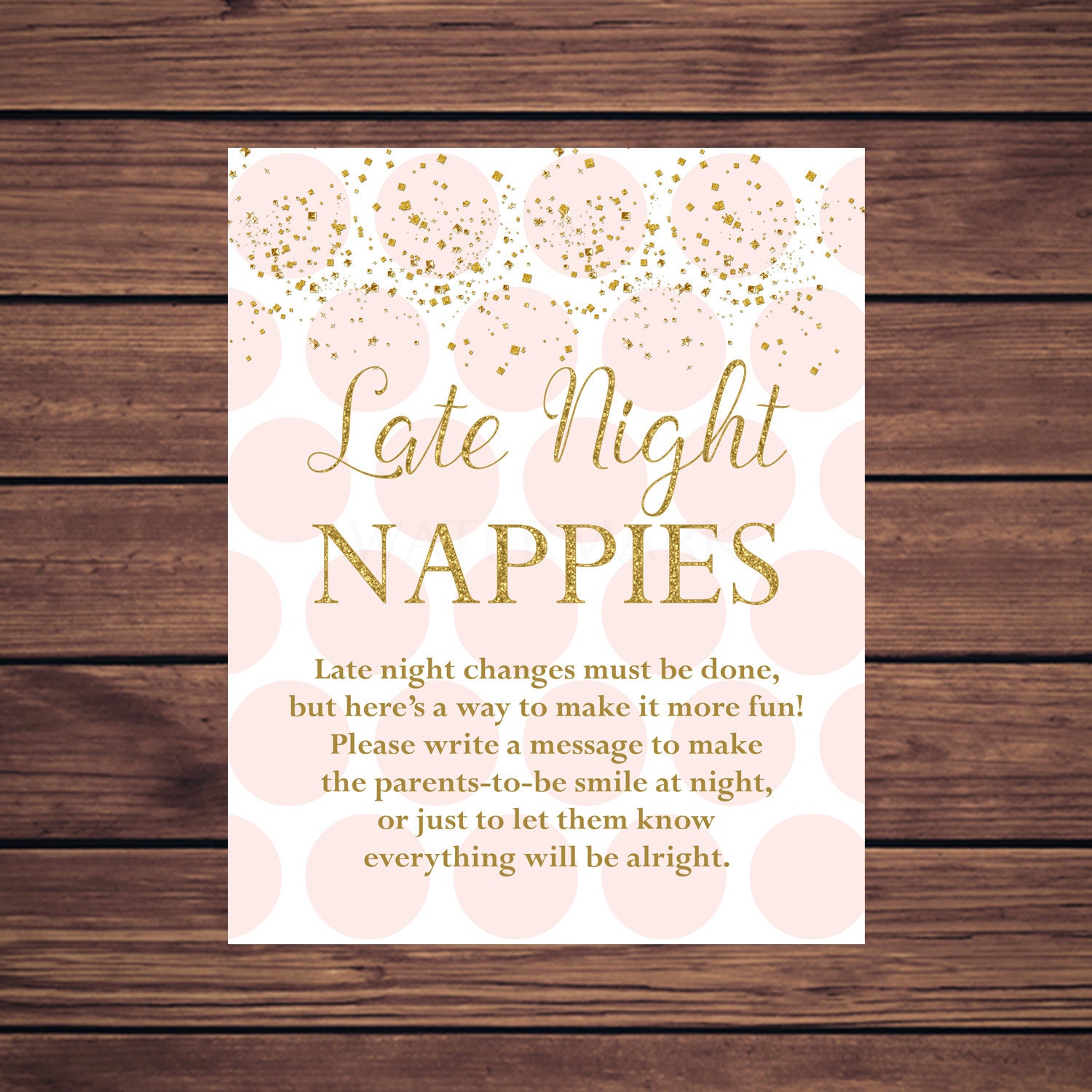 Pink and Gold Nappy Thoughts Sign Late Night Nappies Sign - Etsy Canada
