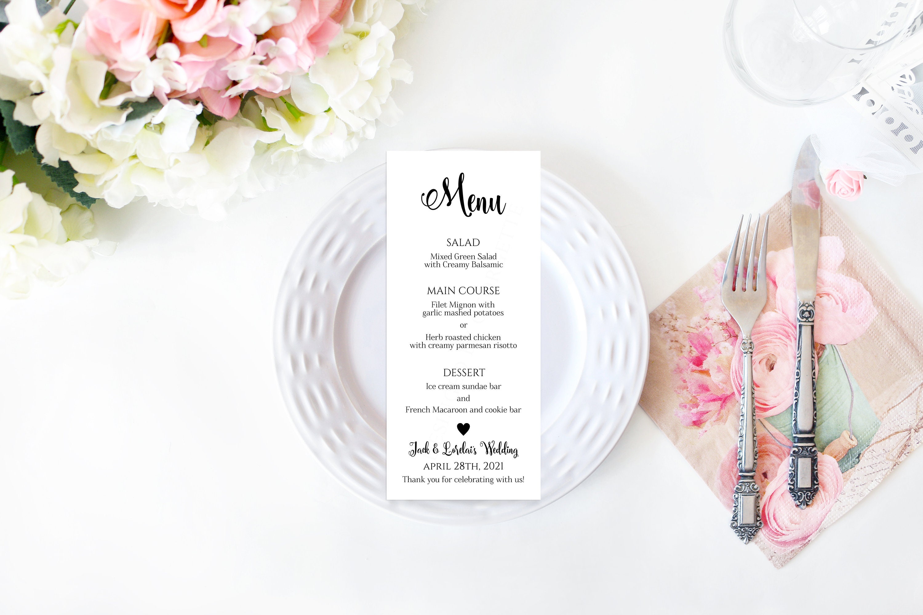 Editable Dinner Menu Kraft Bridal Shower Menu Wedding Shower | Etsy