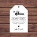 Editable Wedding Welcome Favor Tag, Printable Welcome Tag Template ...