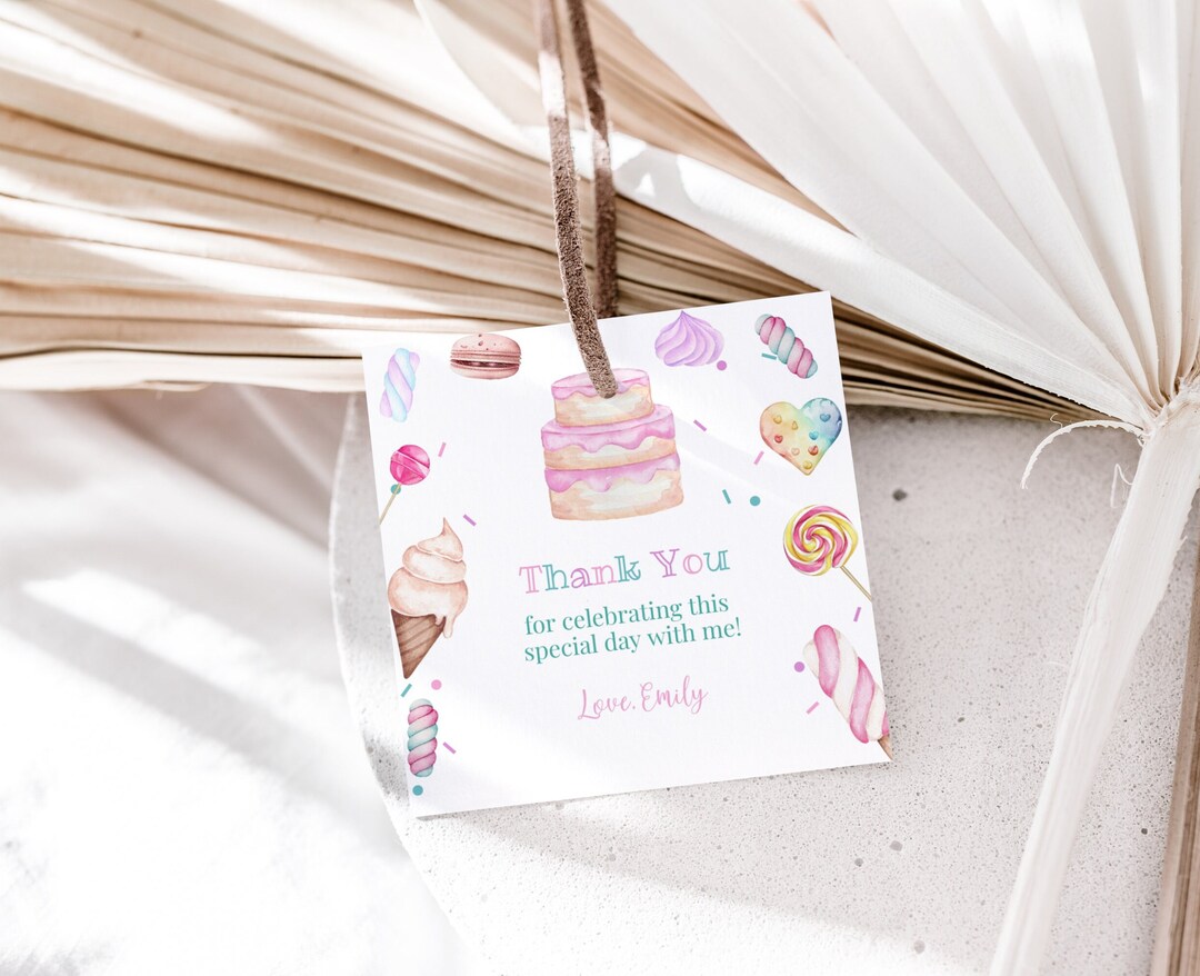 Sweet Birthday Thank You Favor Tag Sweet One Favor Tag Template Instant ...