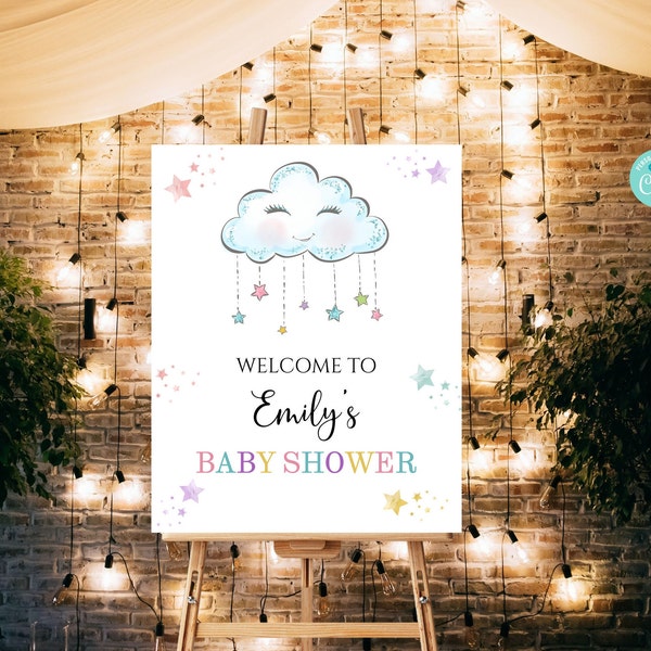 Cloud Theme Baby Shower Welcome Sign - Etsy