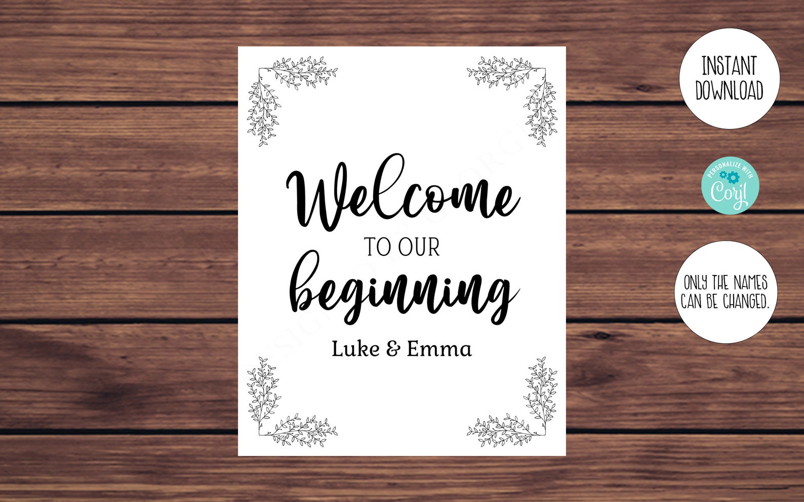 Editable Kraft Welcome to Our Beginning Sign Kraft Rustic - Etsy