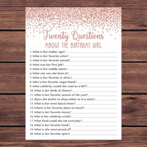 Adult Birthday Game Bundle for Her Rose Gold Whats in Your Phone Twenty ...