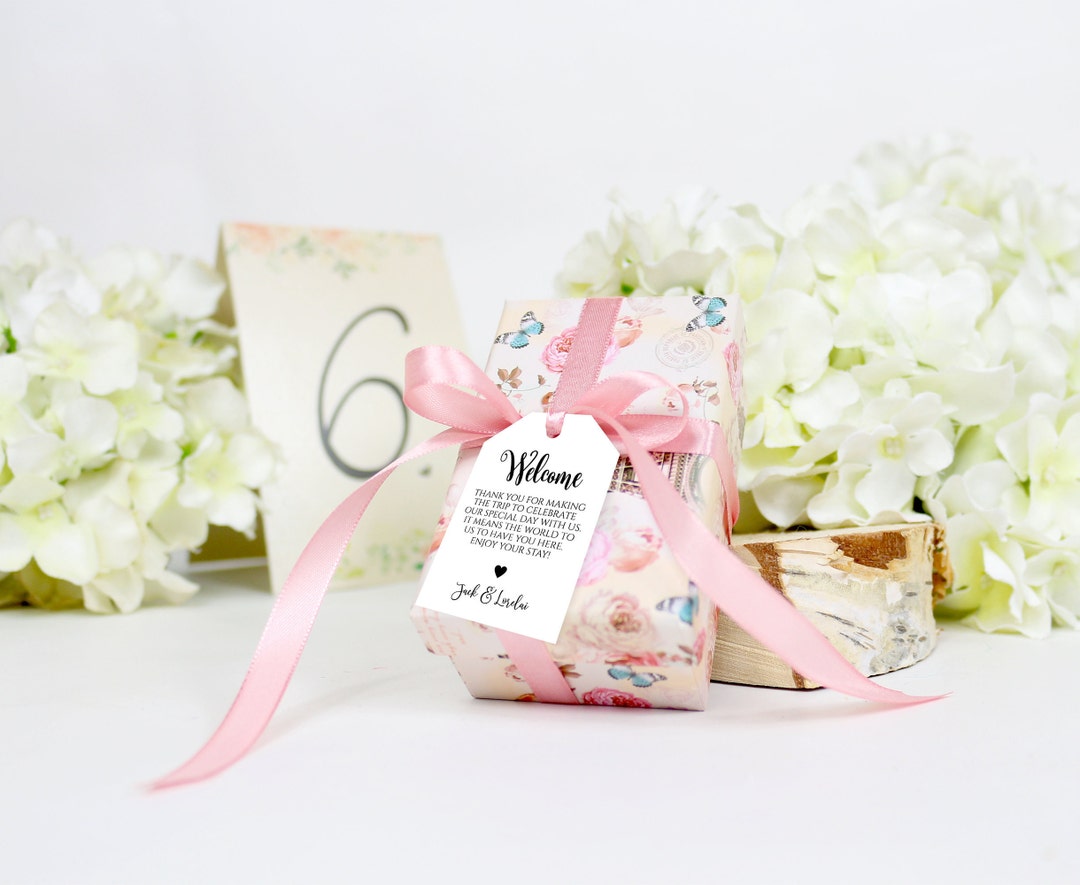 Editable Wedding Welcome Favor Tag, Printable Welcome Tag Template ...