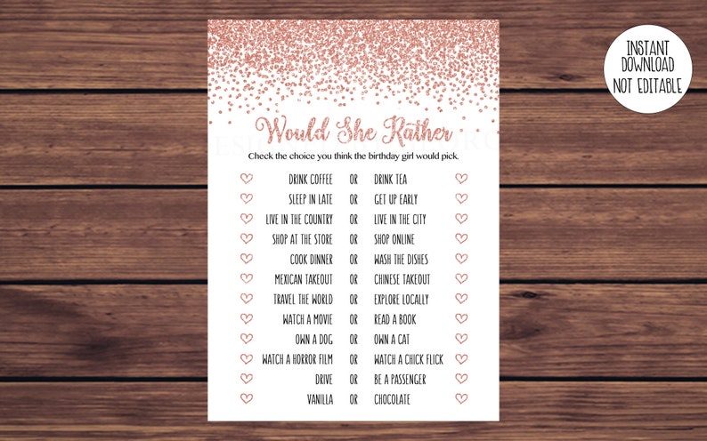 Adult Birthday Game Bundle for Her Rose Gold Whats in Your - Etsy Australia