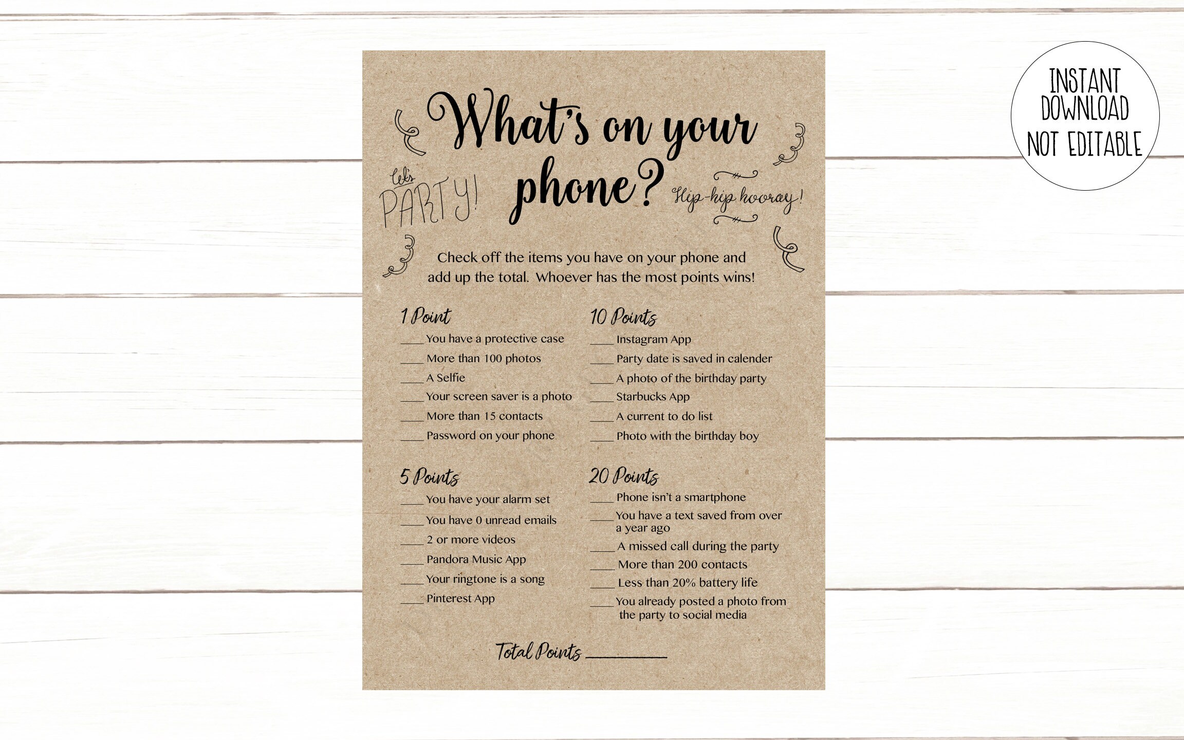 Adult Birthday Game Bundle for Him Whats in Your Phone - Etsy