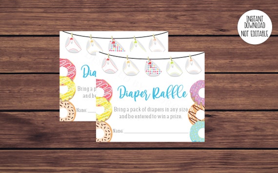 Donuts Diaper Raffle Tickets, Donut and Diapers Baby Shower Diaper ...