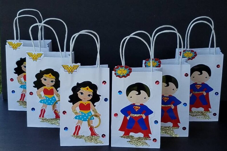 Superhero Favor Bags Superhero Treat Bags 12pc 6pcWonder | Etsy