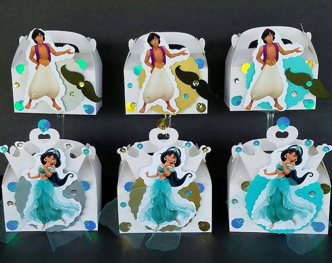INSPIRED 12pc Disney Princess 6pc Jasmine and 6pc Aladdin Birthday ...