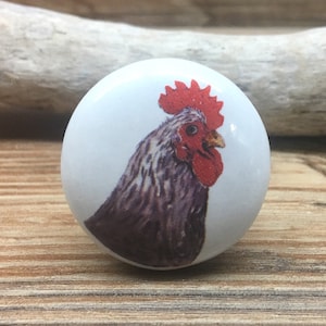 1.5" Rooster Knob - Farm Animal Drawer Pull - Nursery Decor - Country Kitchen Cabinet Decor ...