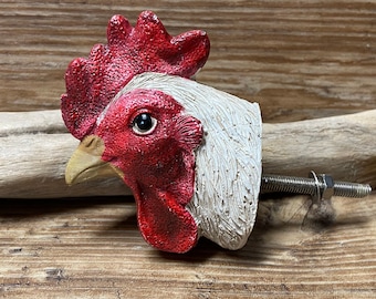 Rooster Knob / Red Rooster Drawer Knob / Drawer Pull / - Etsy