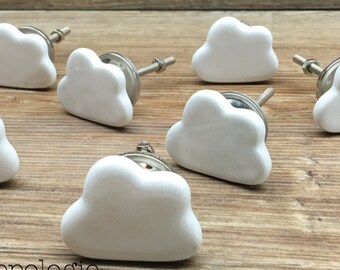 Cloud Knob White Ceramic Cloud Dresser Drawer Pull | Etsy