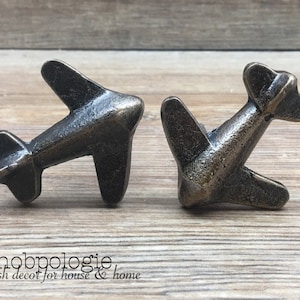Airplane Knob - Antique Bronze Metal Plane Pull - Flying Aviation ...
