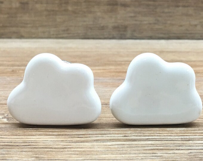 SET of 2 Cloud Knobs White Ceramic Cloud Dresser Drawer Pull - Etsy