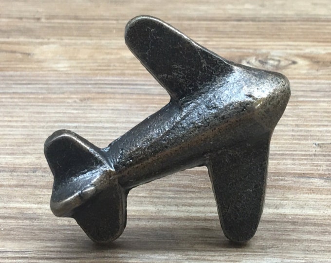 Airplane Knob - Antique Bronze Metal Plane Pull - Flying Aviation ...
