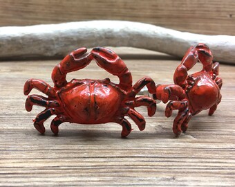 Red Metal Crab Knob Hermit King Crab Dungeness Pinchers | Etsy