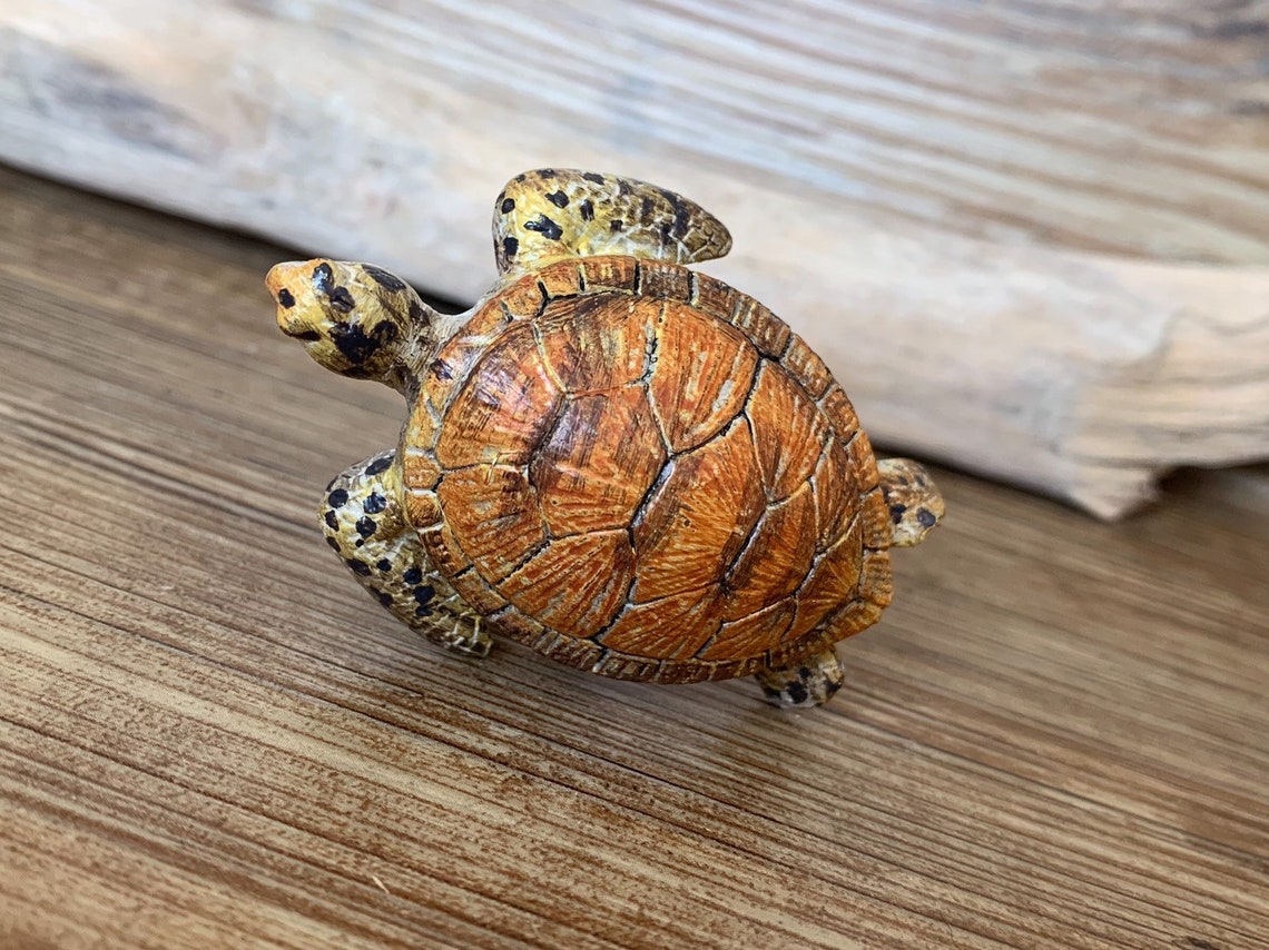Set of 2 Sea Turtle Drawer Knobs - Ceramic Turtle Shell Knob - Beach ...