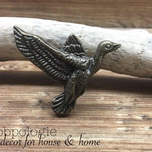 SET OF 6 - Flying Duck Knob - Antique Bronze Metal Mallard Knob ...
