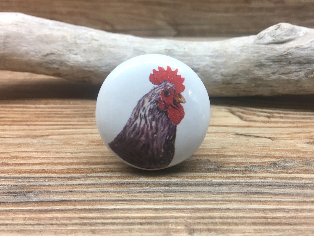 1.5" Rooster Knob - Farm Animal Drawer Pull - Nursery Decor - Country Kitchen Cabinet Decor ...
