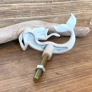 Set of 2 Ivory Cream Mermaid Knob Drawer Handles - Mermaid Tail - Beach ...