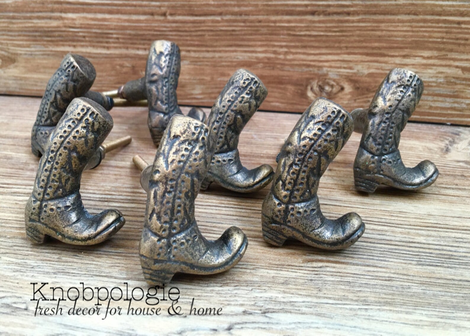 SET OF 4 Cowboy Boot Cast Iron Knobs Cowgirl Boots Drawer | Etsy
