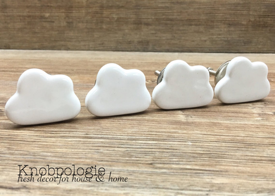 SET of 8 Cloud Knobs White Ceramic Cloud Dresser Drawer Pull - Etsy