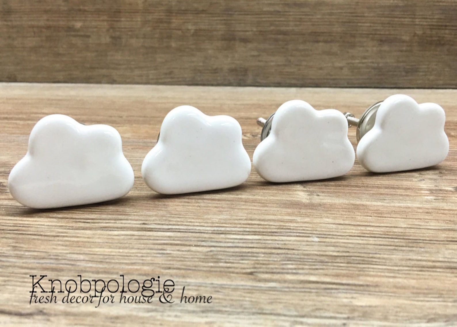 SET of 2 Cloud Knobs White Ceramic Cloud Dresser Drawer Pull | Etsy