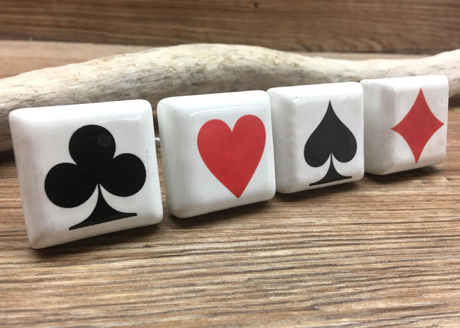 SET OF 2 Black Clubs Knob Card Suit Inspired 1.5 - Etsy