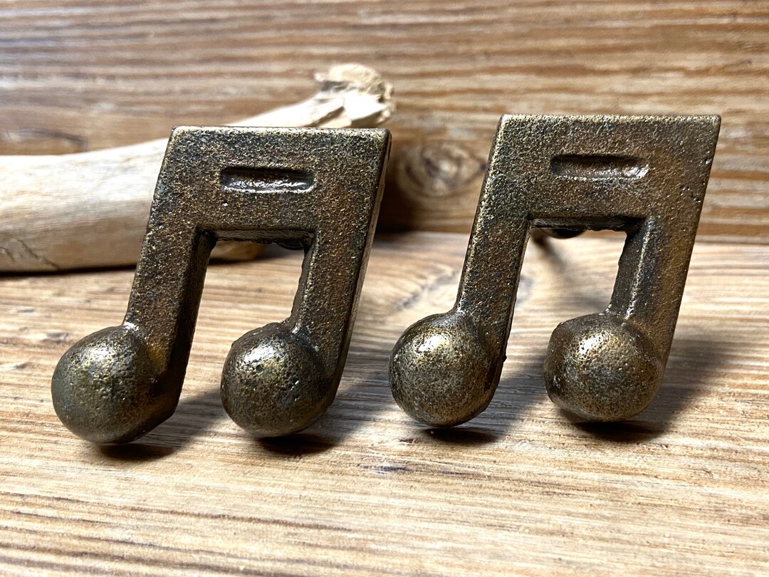 SET OF 2 Music Note Knobs - Melody Piano Musician's Antique Bronze ...