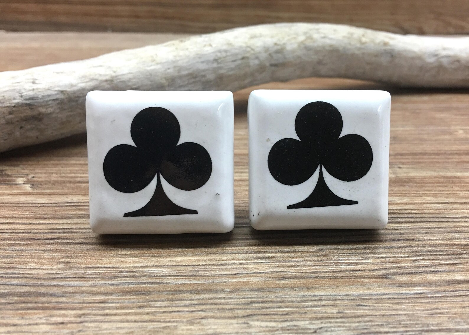 SET OF 2 Black Clubs Knob Card Suit Inspired 1.5 - Etsy