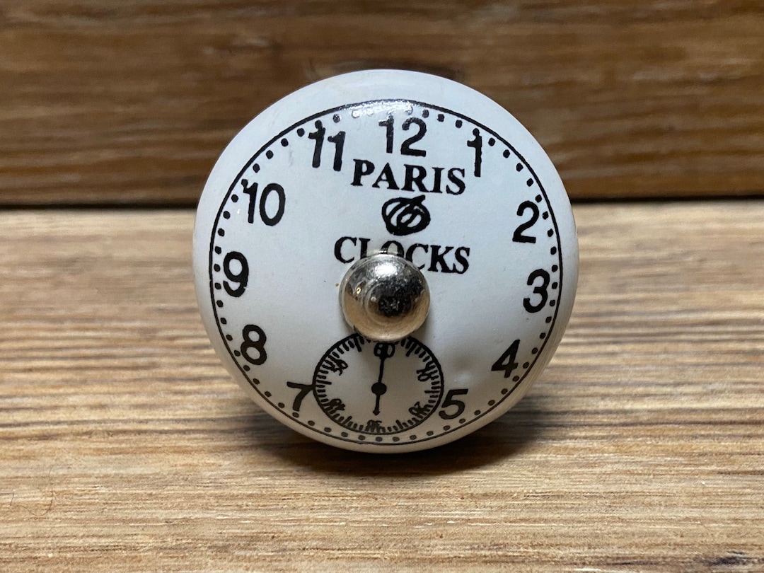 Paris Clocks Knobs Ceramic Clock Face Knob White and Black Decorative ...