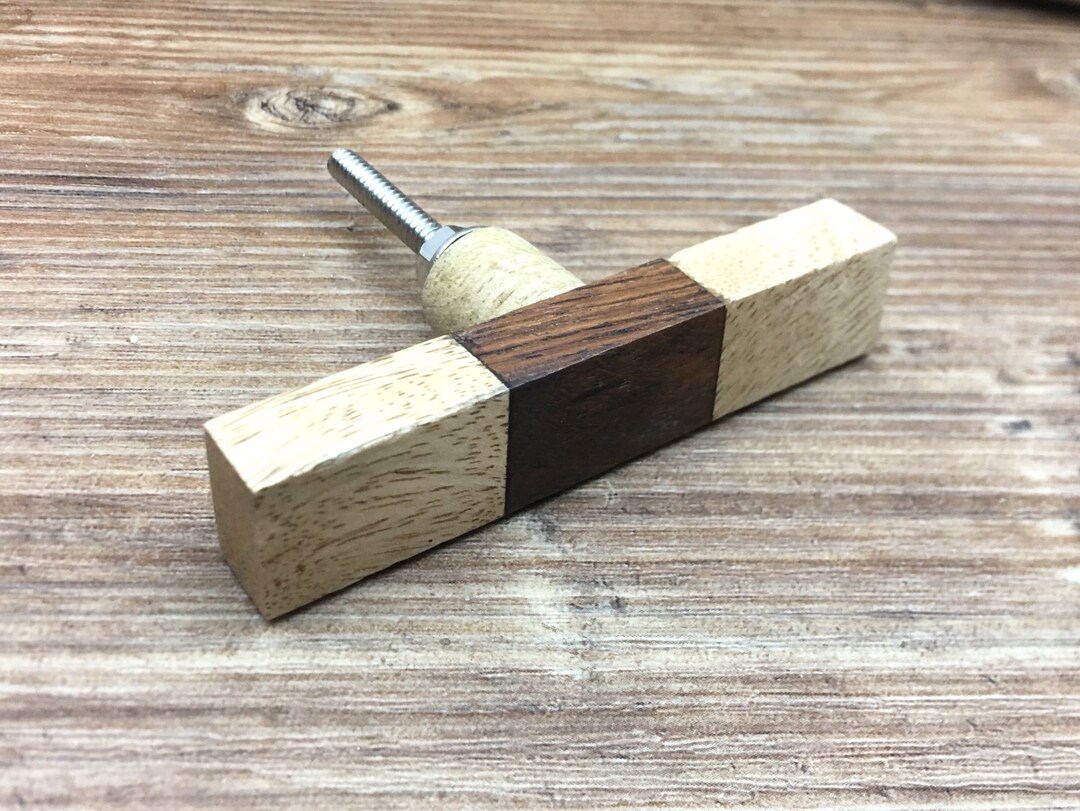 Light and Dark Wood Single Screw Drawer Handle - Etsy