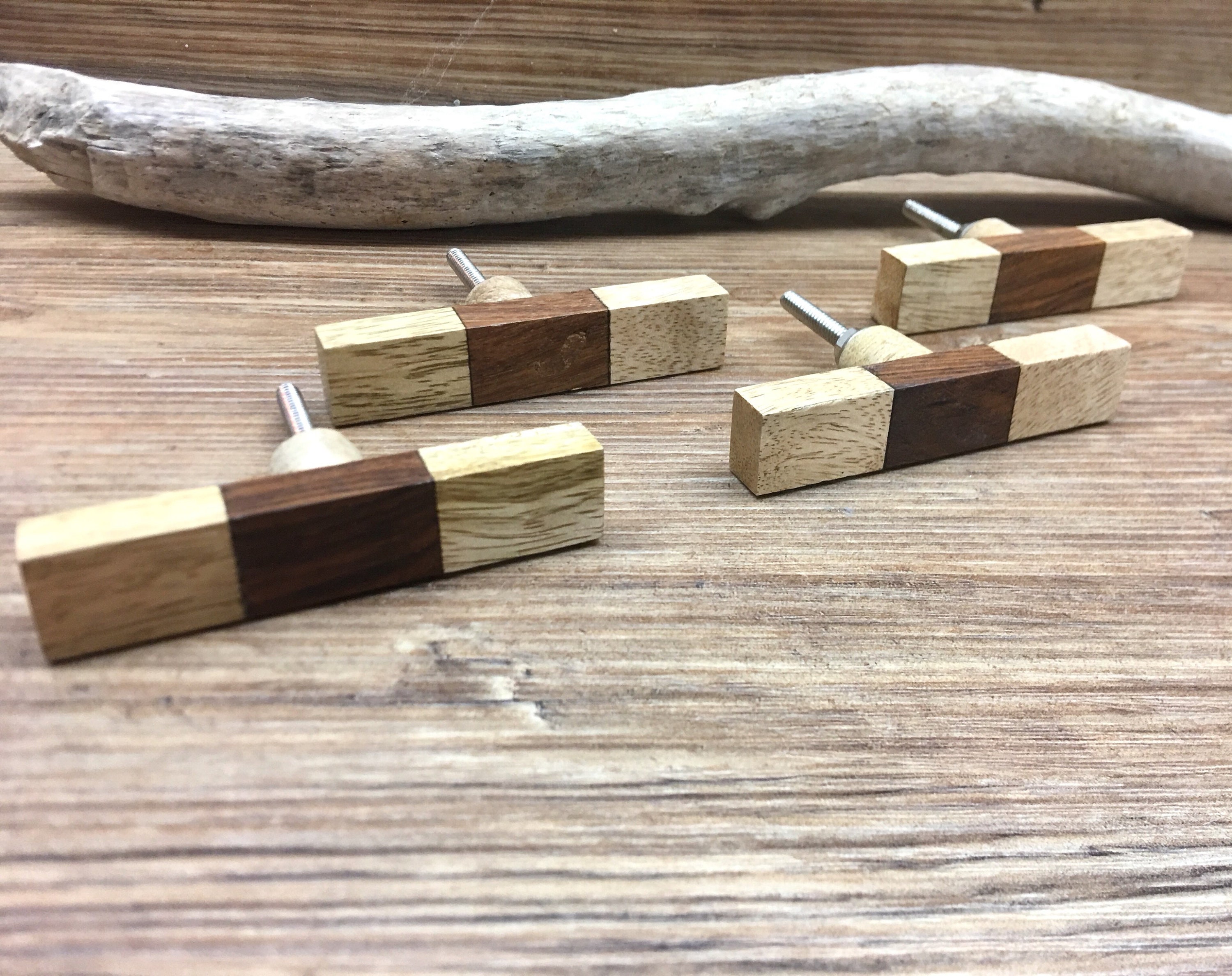 Light and Dark Wood Single Screw Drawer Handle | Etsy