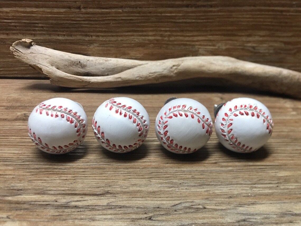 Set of 2 Baseball Knobs Softball or Baseball Drawer Pull | Etsy